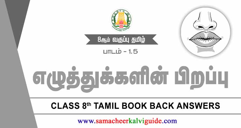 8th Tamil Guide எழுத்துகளின் பிறப்பு வினா விடை | Eluthugalin Pirabbu